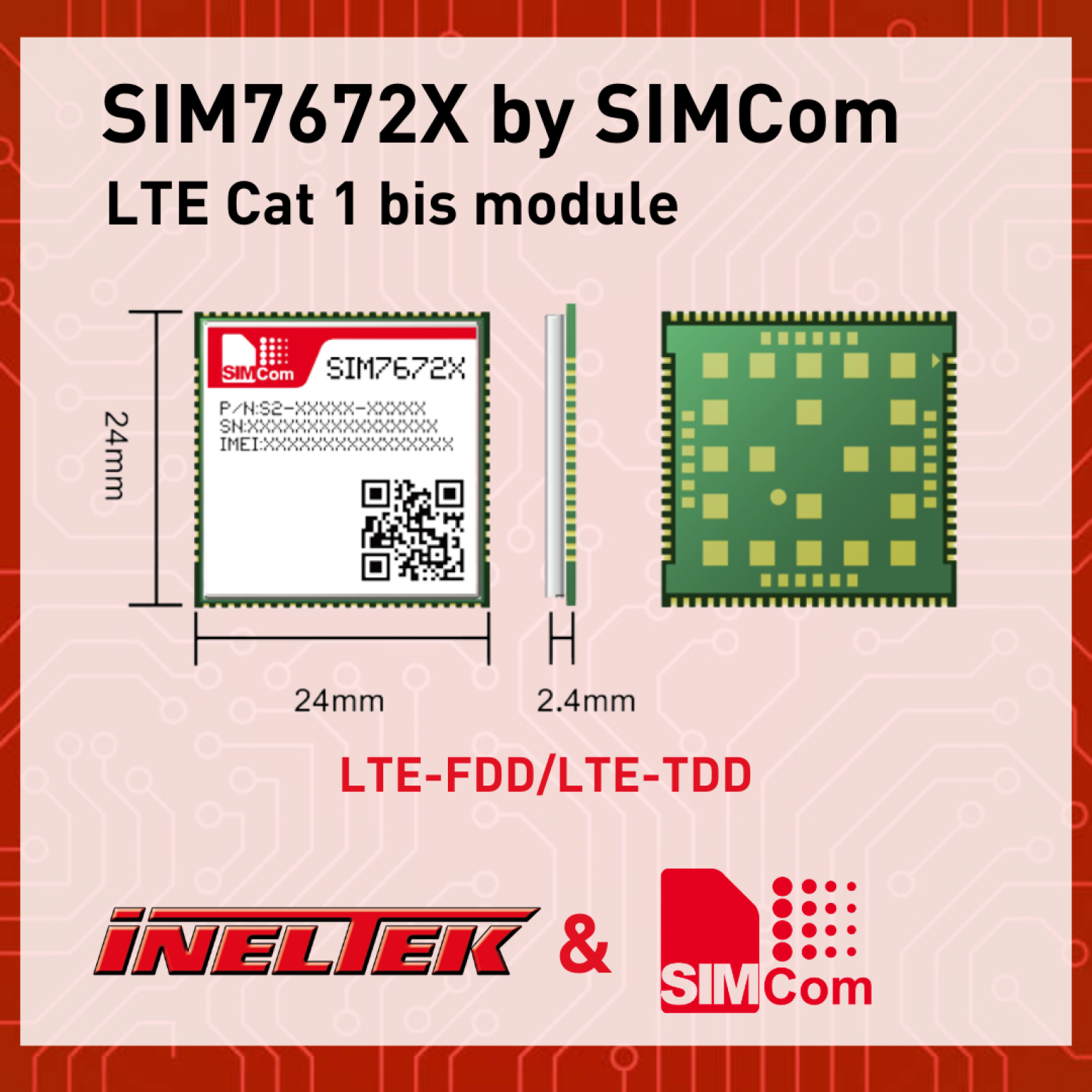 Ineltek » Blog Archiv SIM7672 - LTE Cat.1 bis Module mit QCX216 Chipset • SIMCom • Ineltek